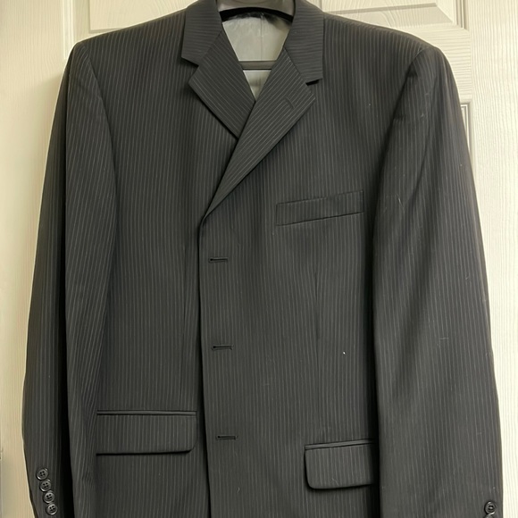 Axcess | Suits & Blazers | Mens Black Pinstripe Three Button Suit ...